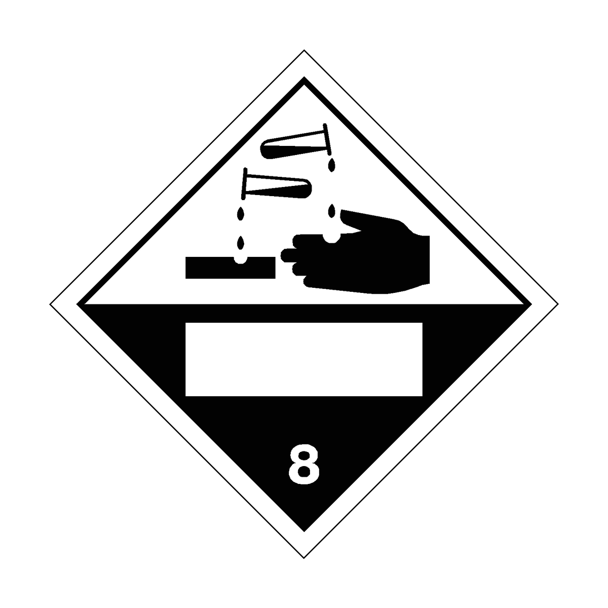 Corrosive 8 Text Box Sticker | Safety-Label.co.uk