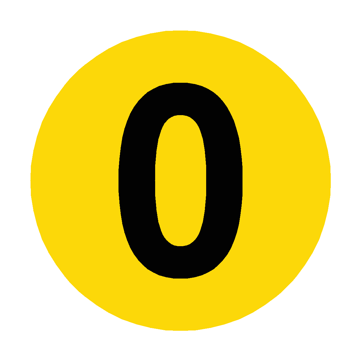 Number 0 Floor Marker | Safety-Label.co.uk