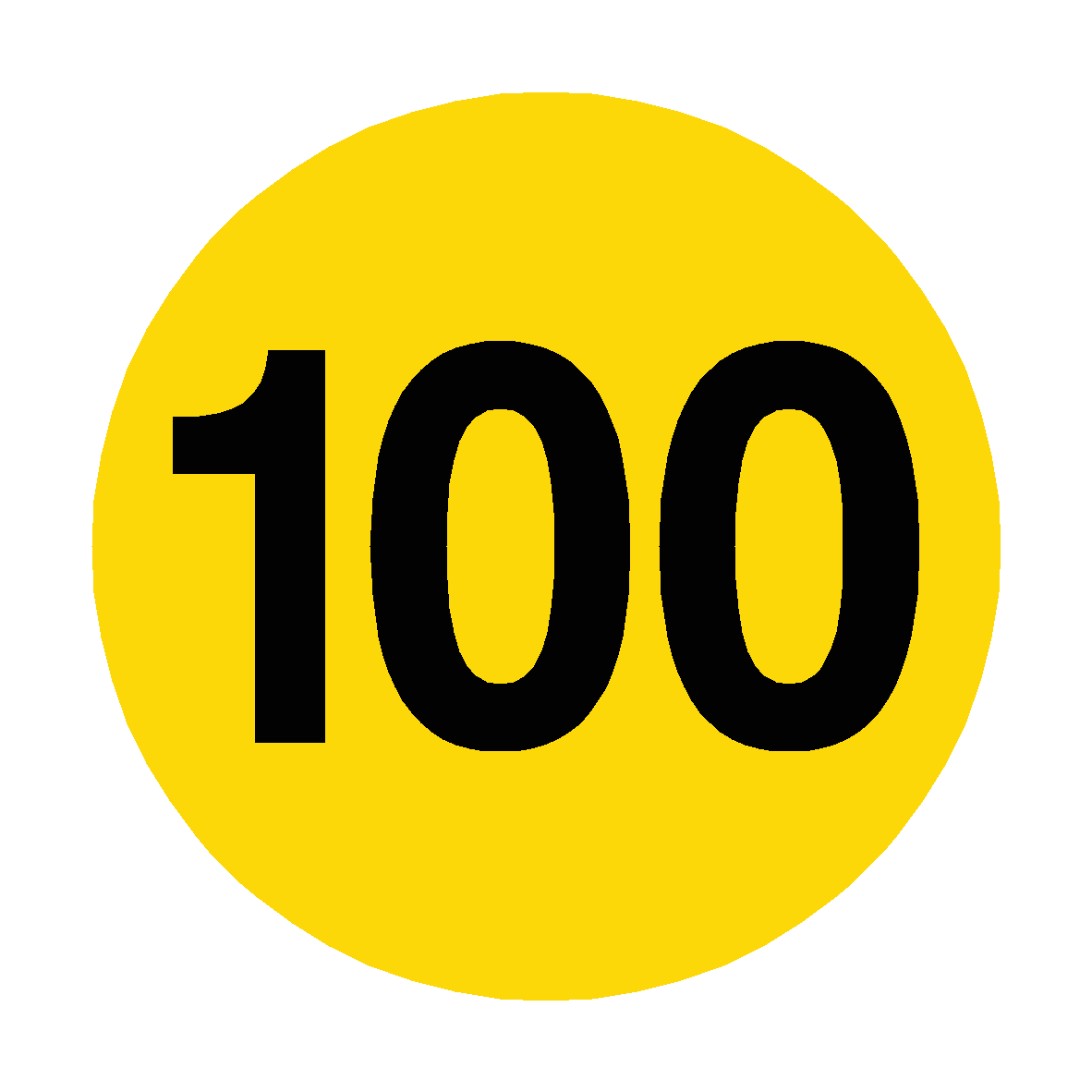 Number 100 Floor Marker | Safety-Label.co.uk