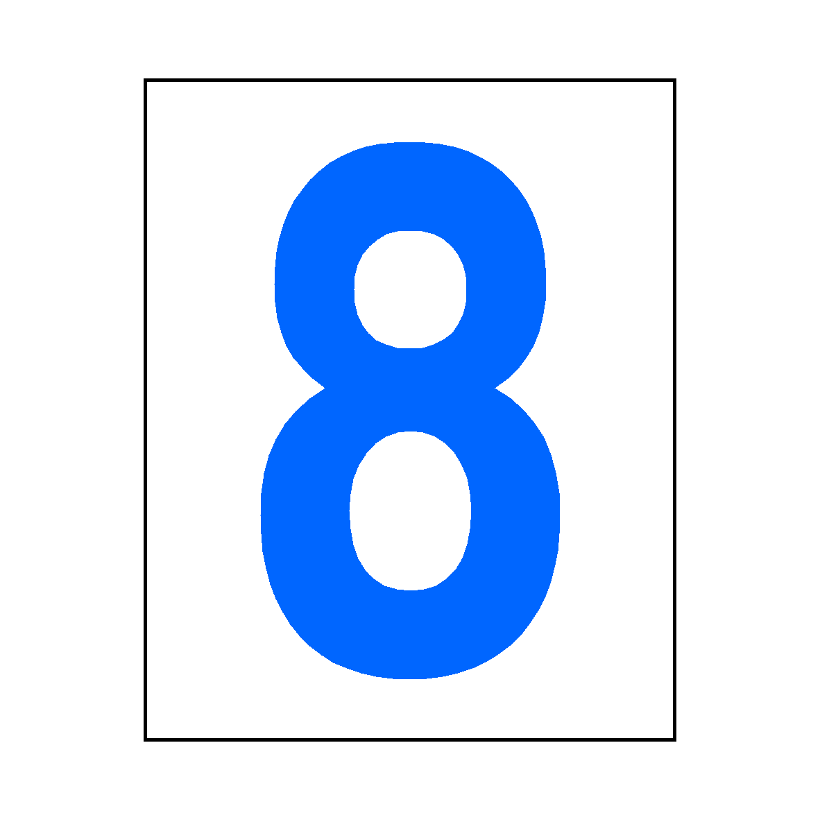 Number 8 Sign Blue | Safety-Label.co.uk