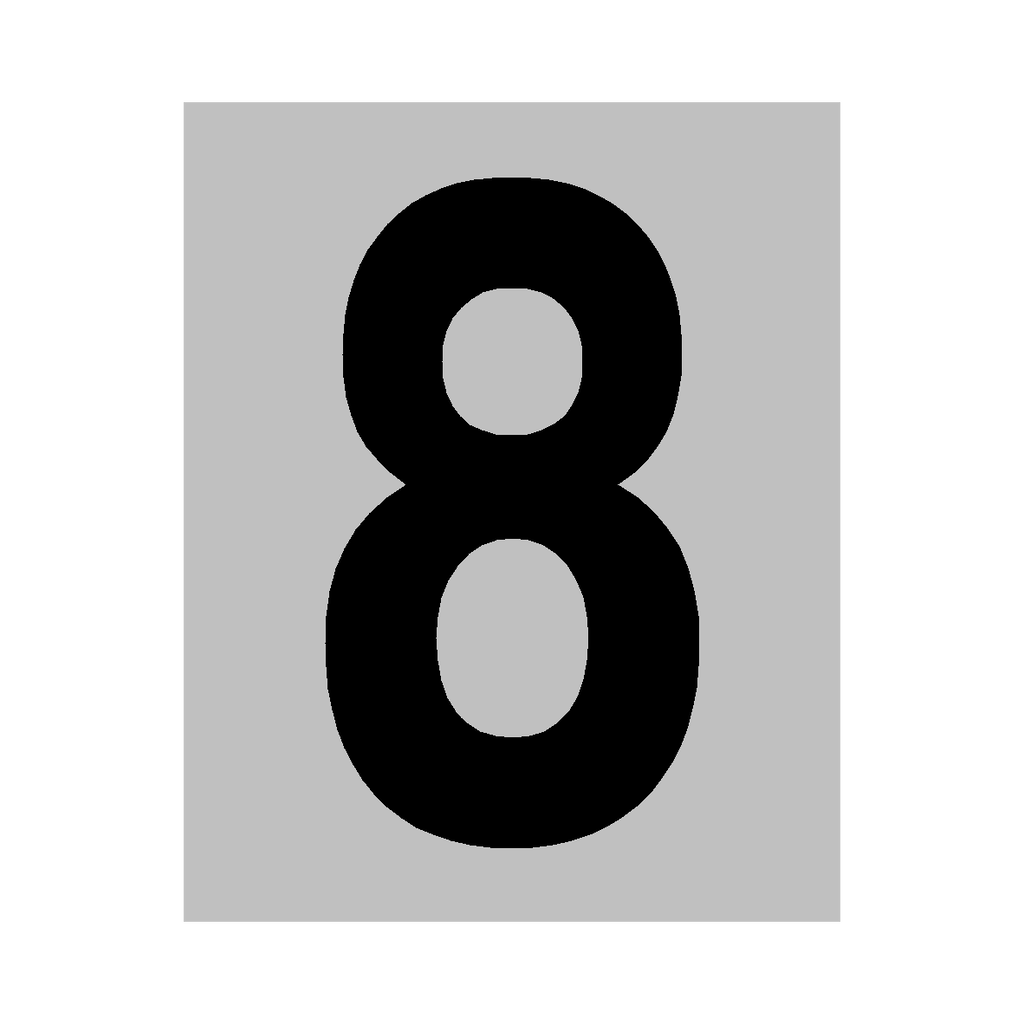 Silver Number 8 Sign | Safety-Label.co.uk