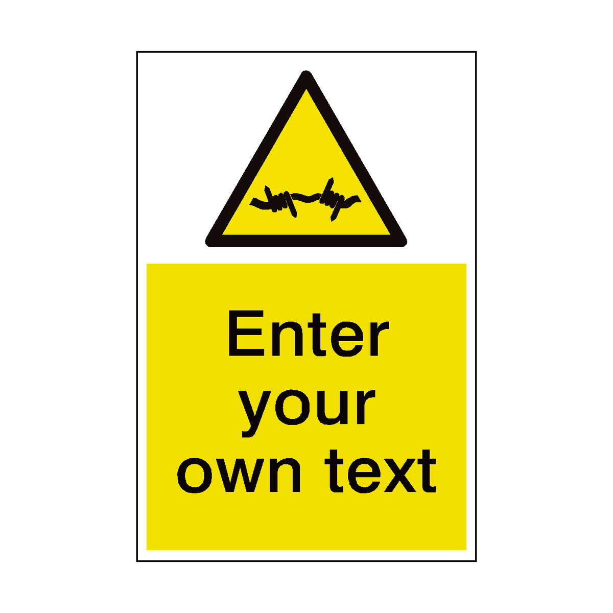 Barb Wire Custom Hazard Sign | Safety-Label.co.uk