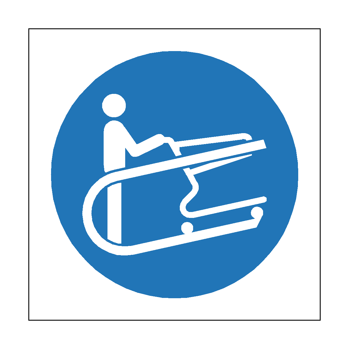 Hold The Trolley Handle Symbol Label