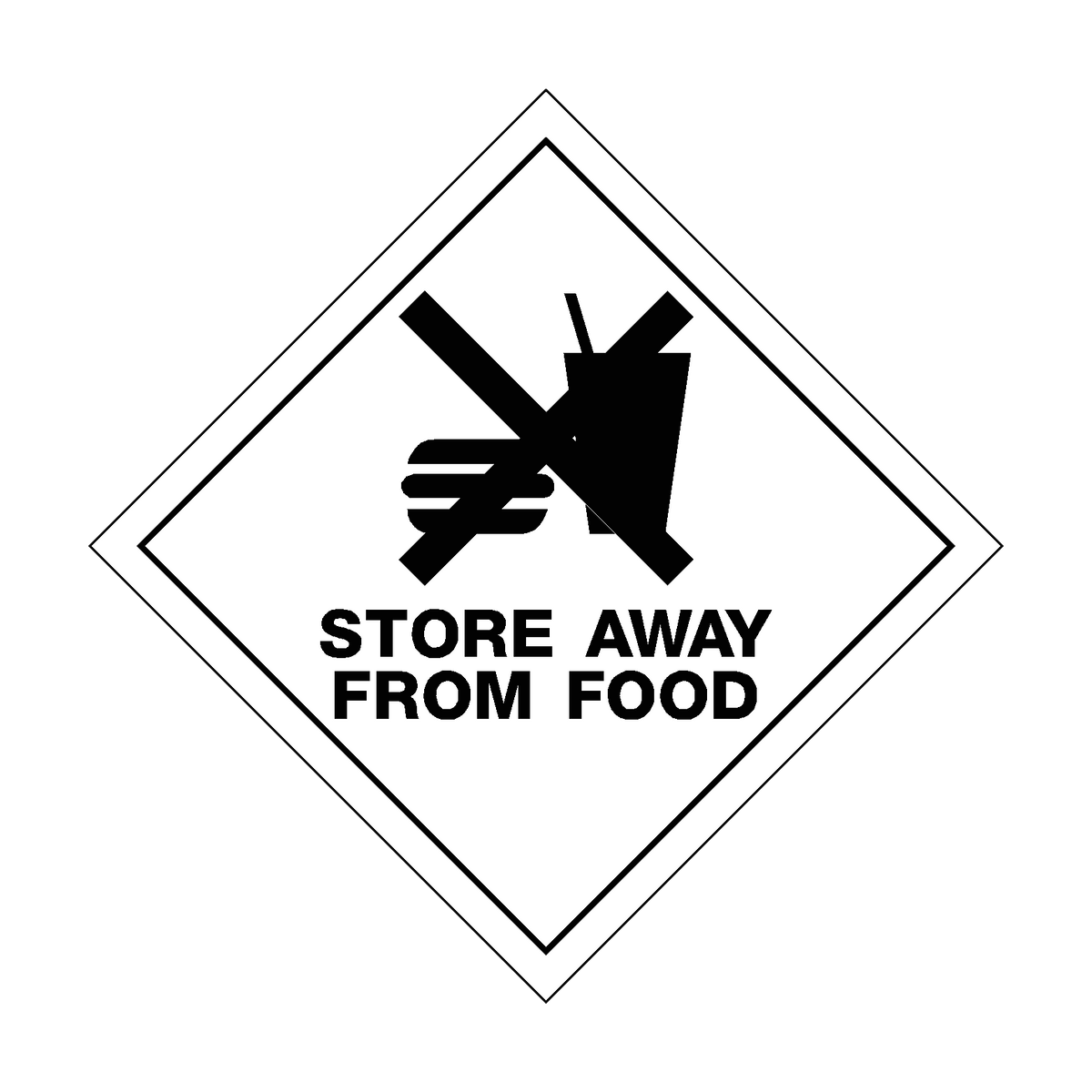 Store Away From Food Sign | Safety-Label.co.uk