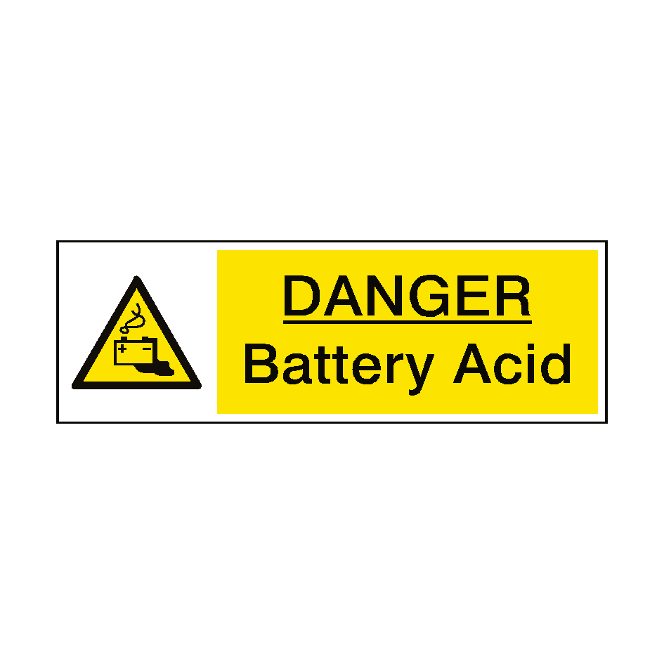 Danger Battery Acid Hazard Sticker | Safety-Label.co.uk