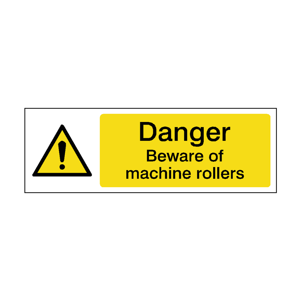 Beware Machine Rollers Label | Safety-Label.co.uk