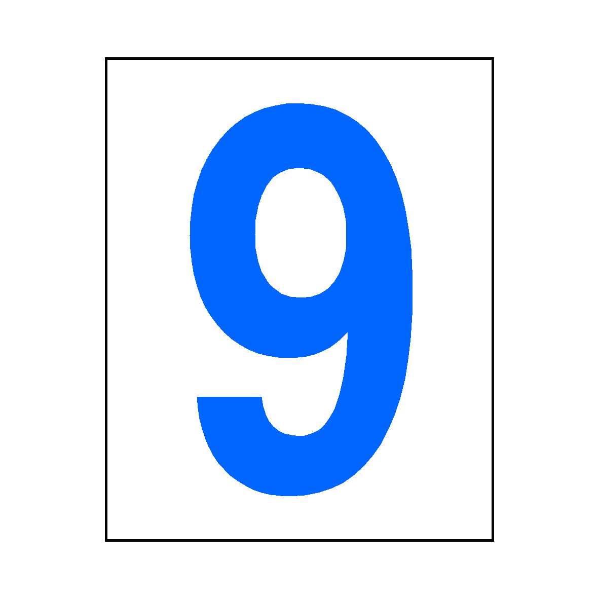 Number 9 Sign Blue | Safety-Label.co.uk
