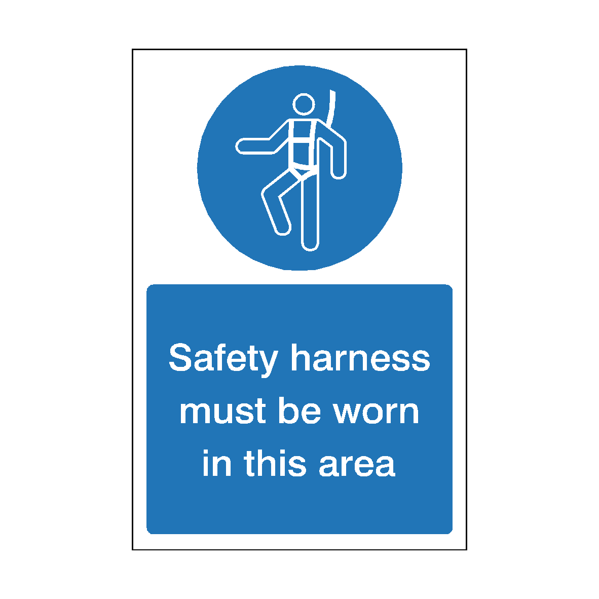 Safety Harness Must Be Worn In This Area Mandatory Sign | Safety-Label ...