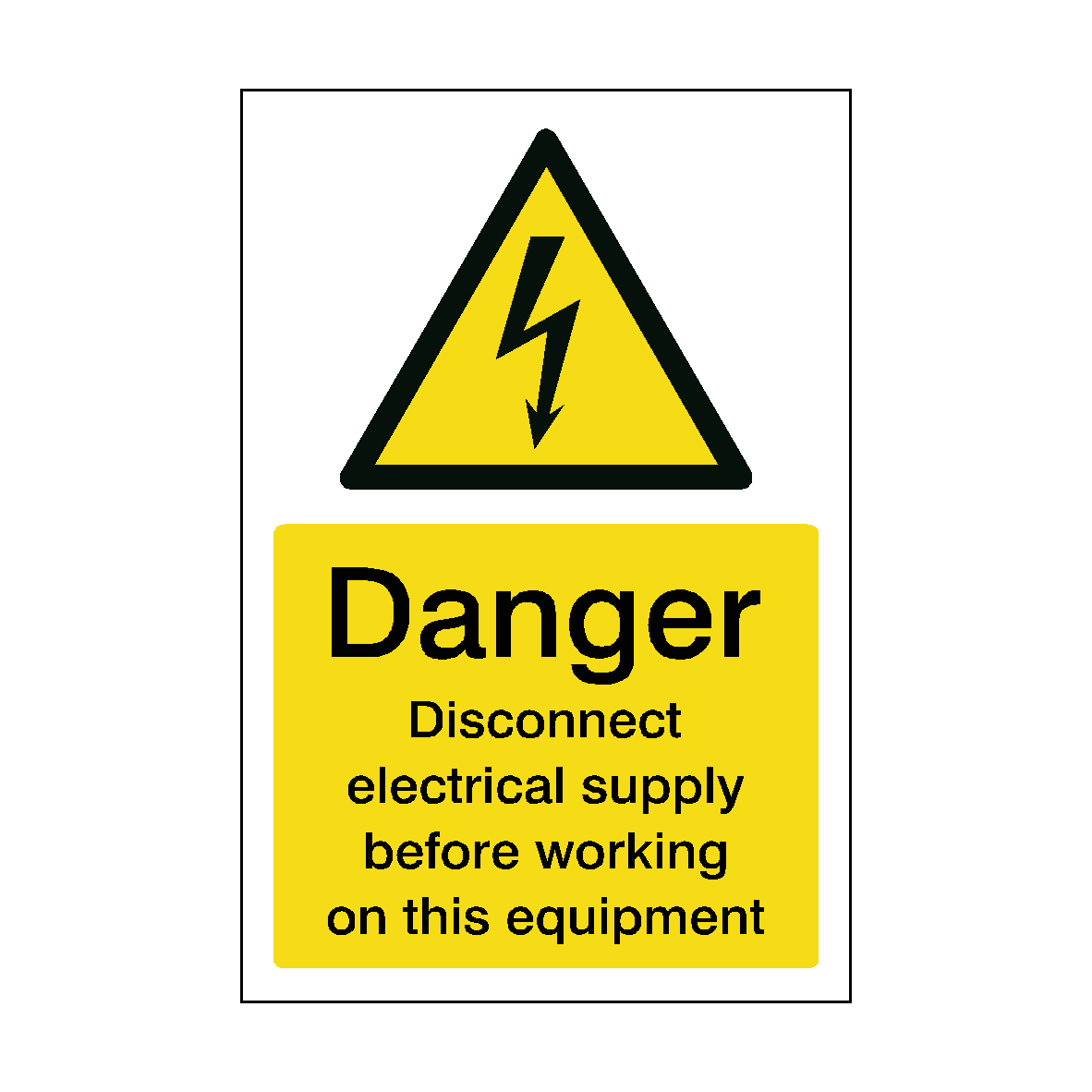 Danger Disconnect Electrical Supply Before Working On This Equipment ...