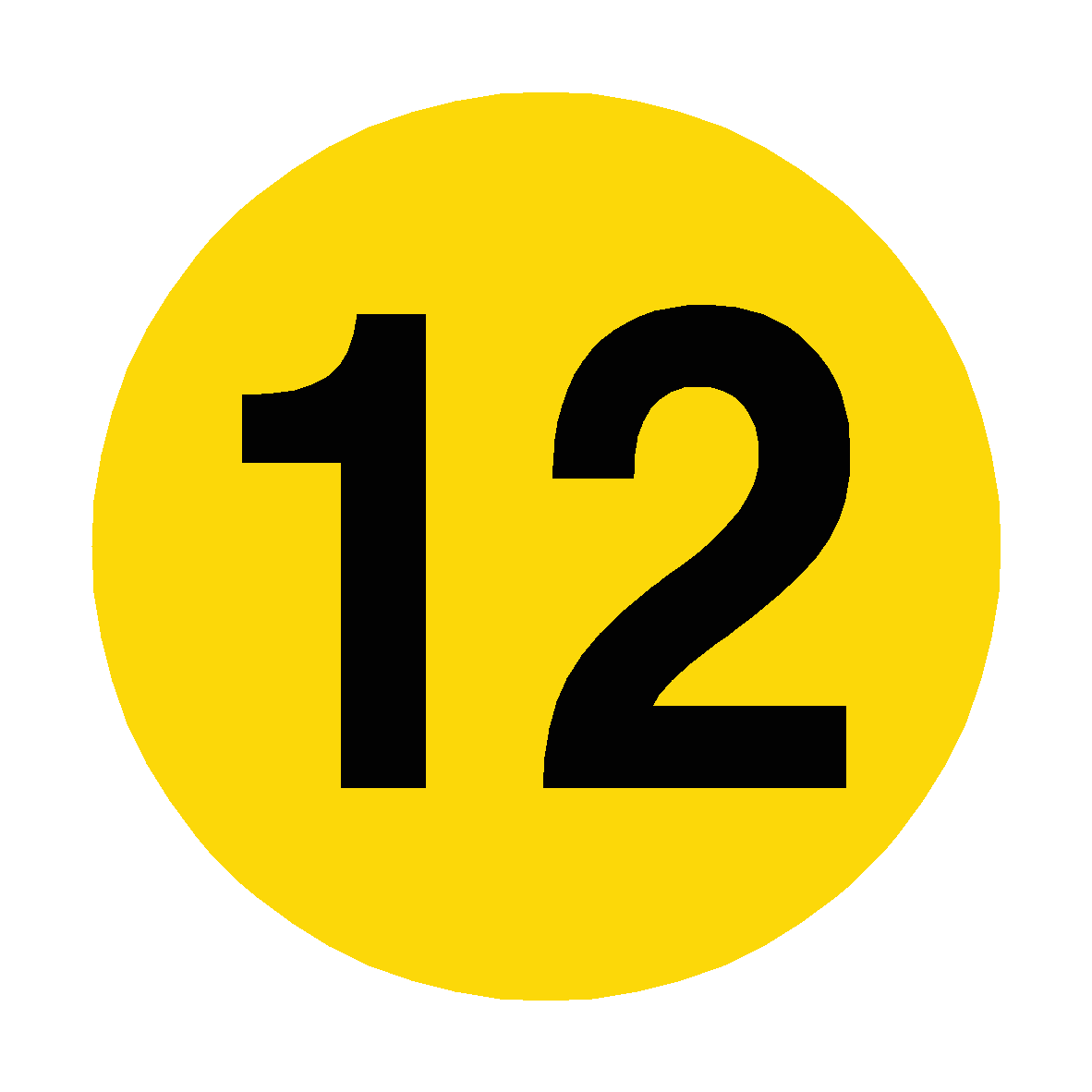 Number 12 Floor Marker | Safety-Label.co.uk