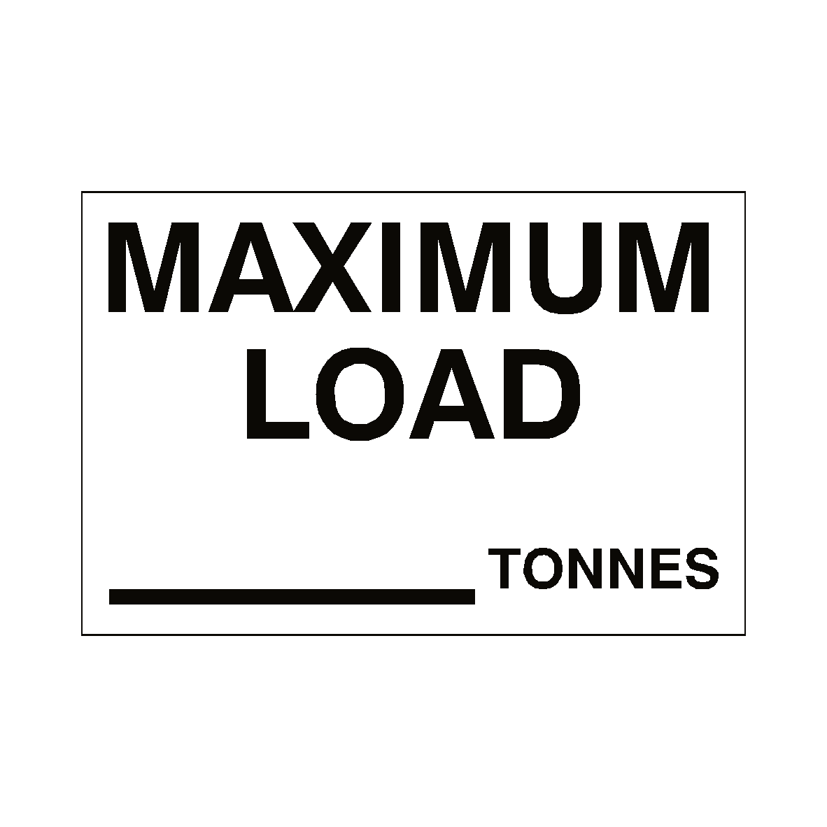 Maximum Load Sign Tonnes White | Safety-Label.co.uk