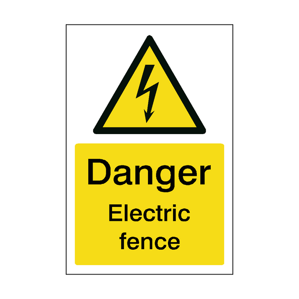 Danger Electric Fence Safety Sign | Safety-Label.co.uk