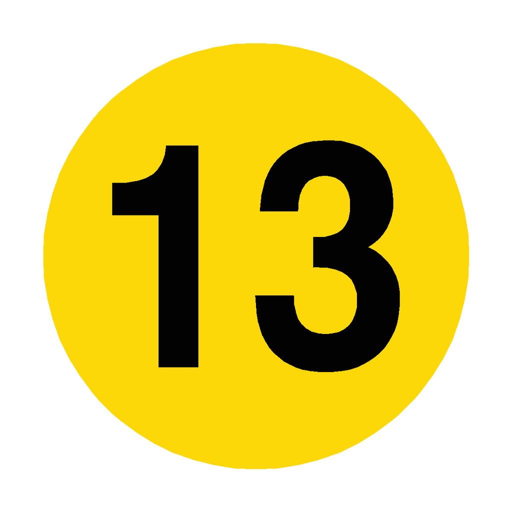 Number 13 Floor Marker | Safety-Label.co.uk