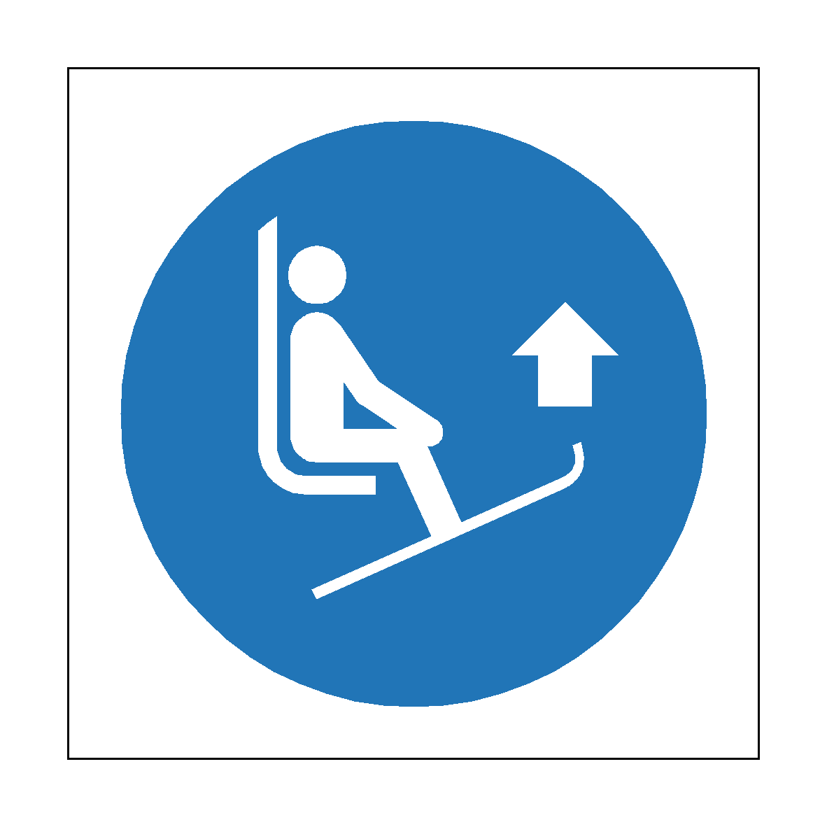 Keep Ski Tips Up Symbol Label | Safety-Label.co.uk