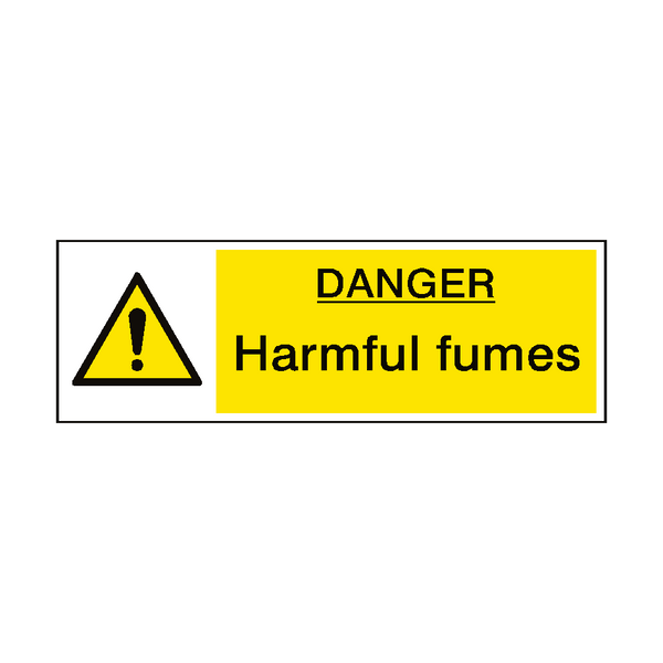 Danger Harmful Fumes Hazard Sticker | Safety-Label.co.uk