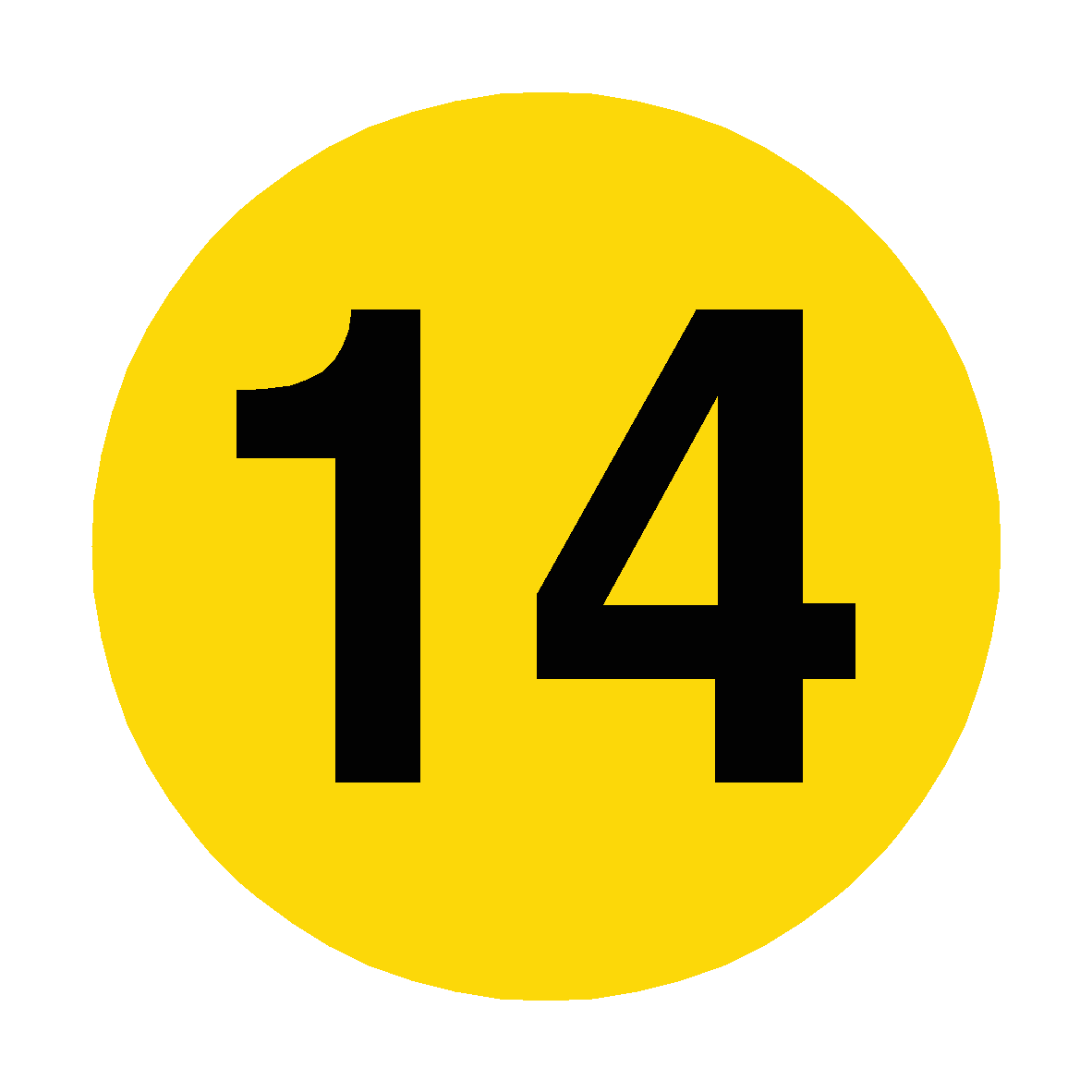 Number 14 Floor Marker | Safety-Label.co.uk