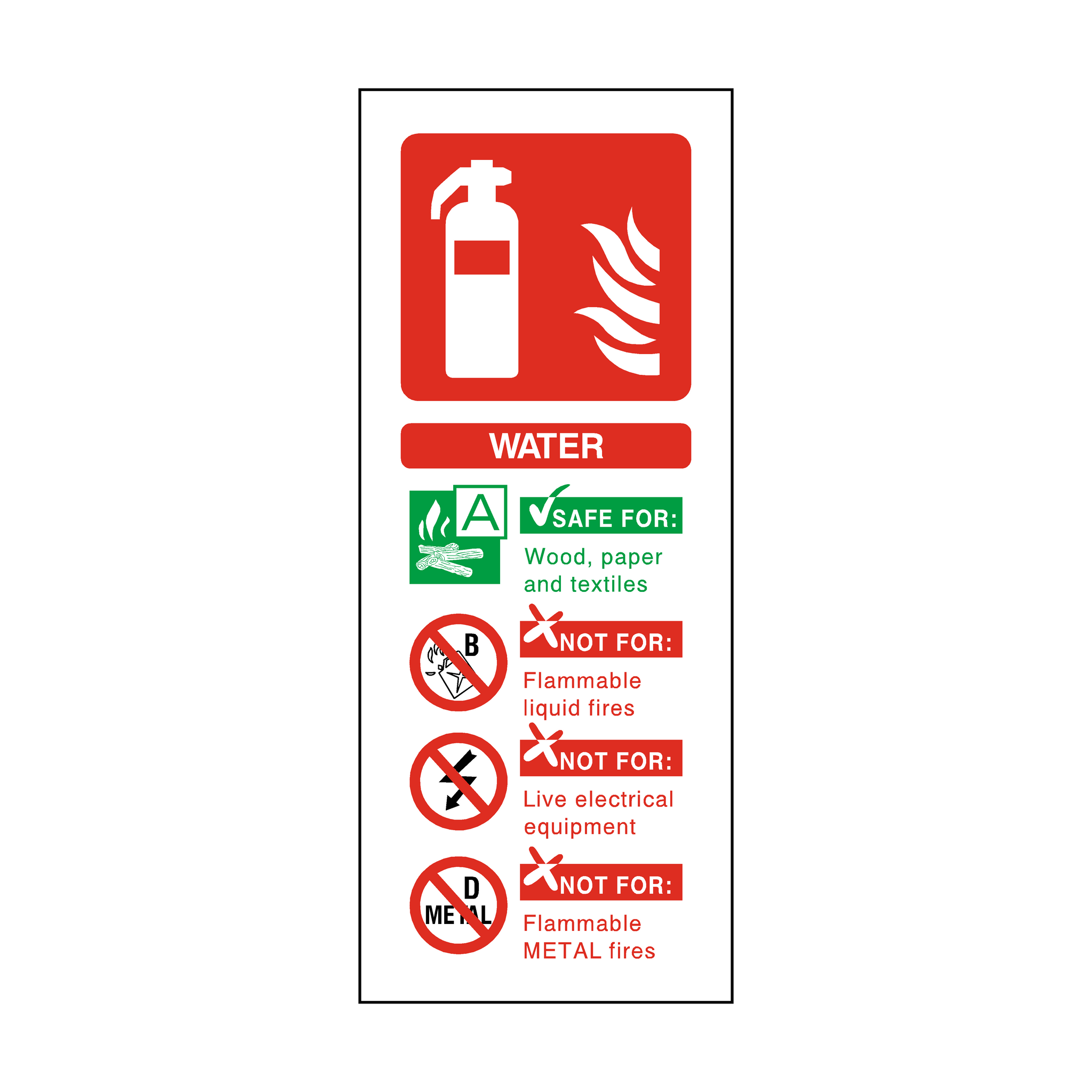Water Fire Extinguisher Sign | Safety-Label.co.uk