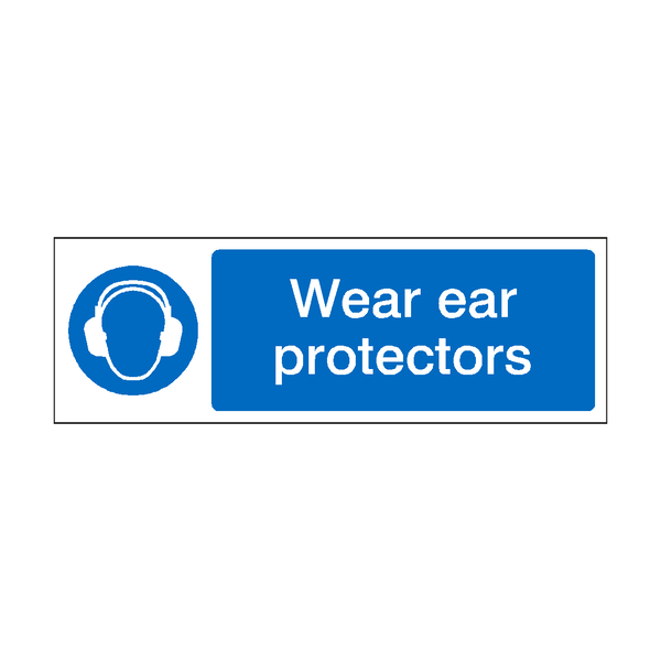 Wear Ear Protectors Horizontal Sign