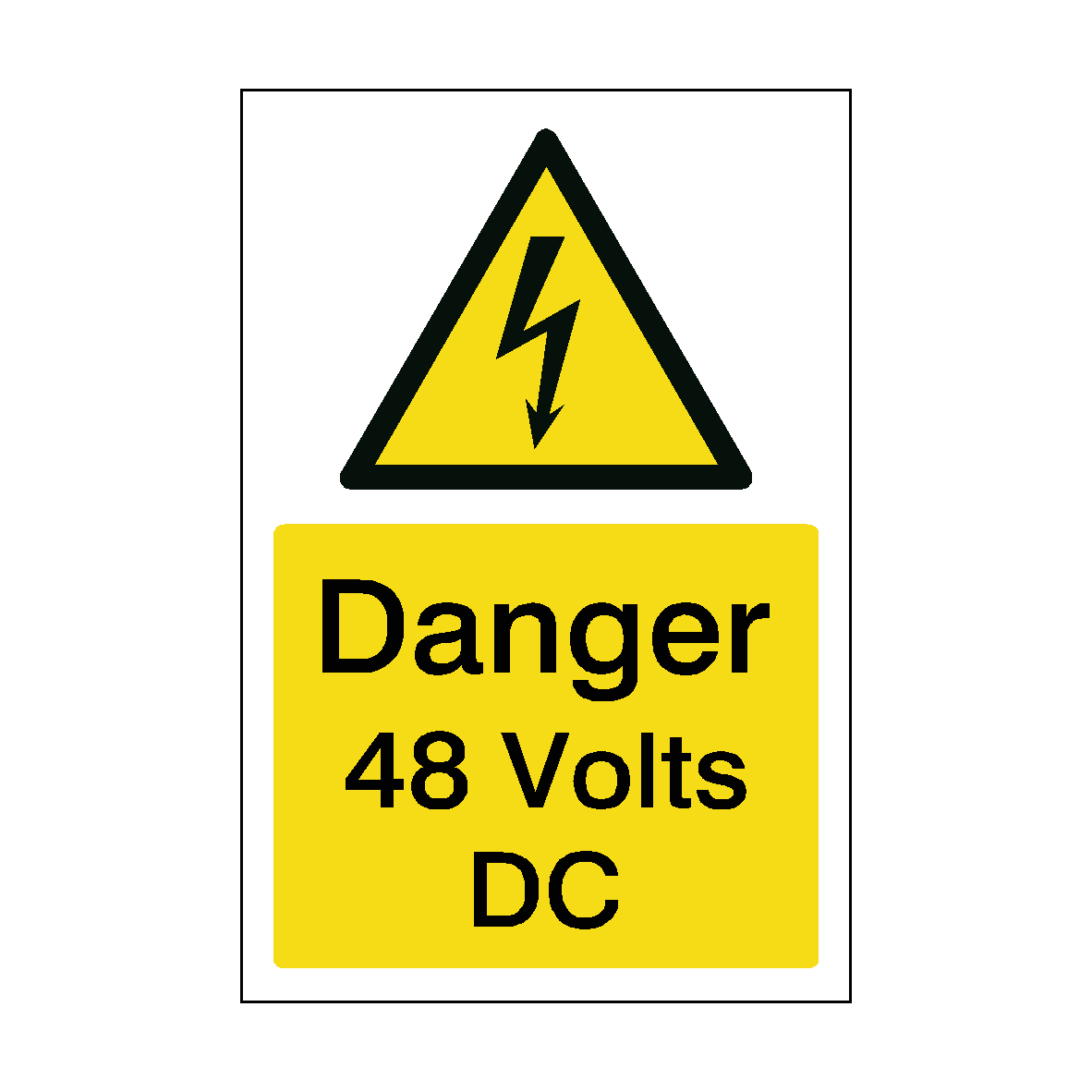 48 Volts DC Electrical Safety Sign