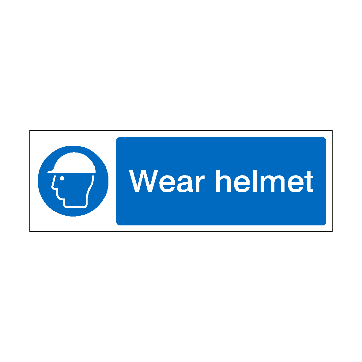 Wear Helmet Landscape Sign | Safety-Label.co.uk