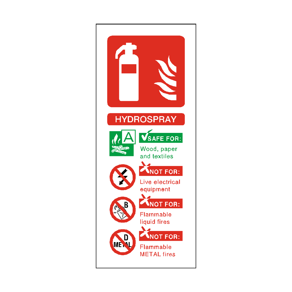 Hydrospray Fire Extinguisher Sticker | Safety-Label.co.uk