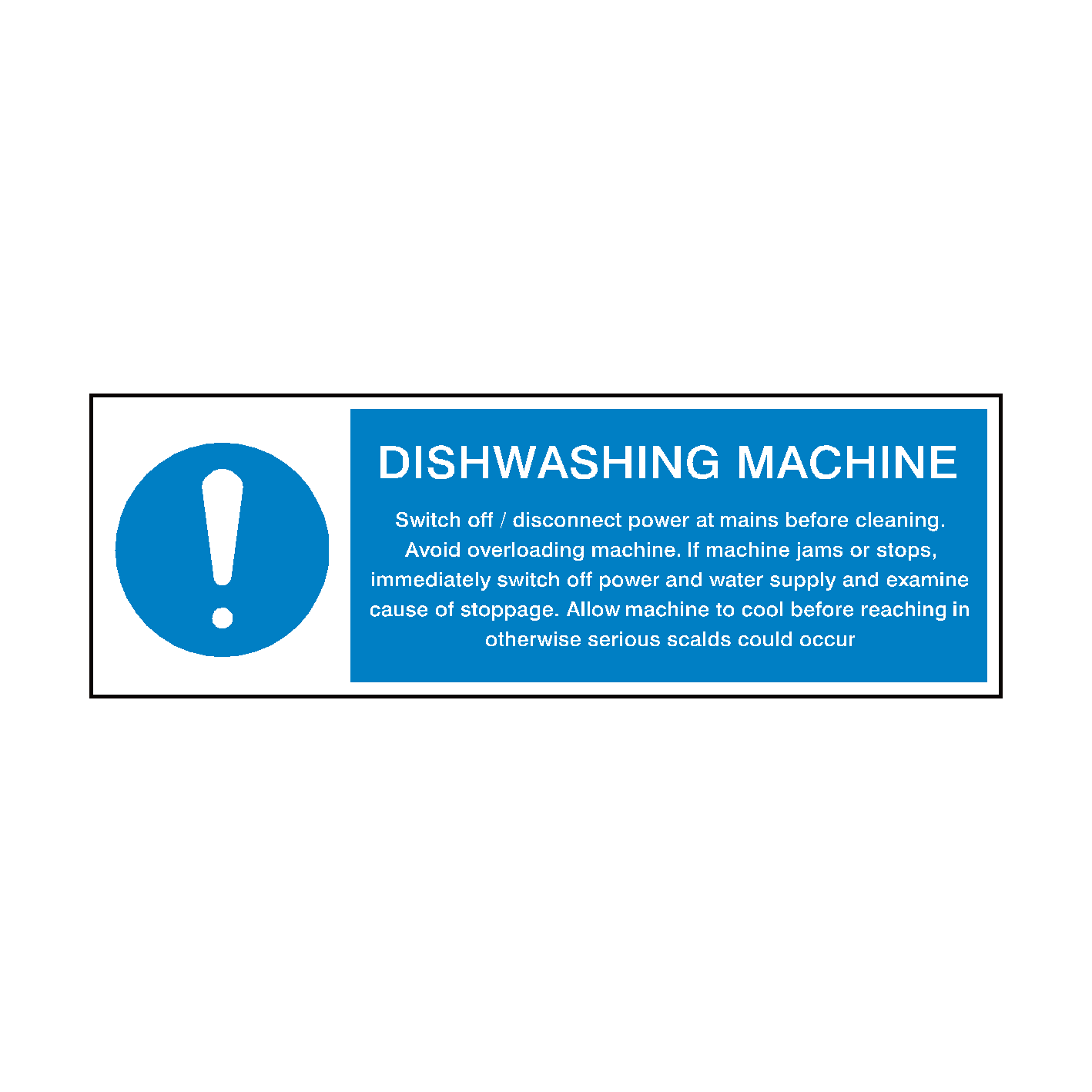 Dishwashing Machine Instructions Hygiene Sticker
