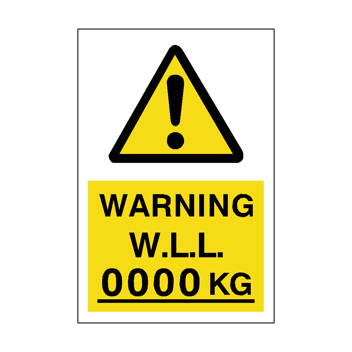 Working Load Limit Sign KG Custom Weight | Safety-Label.co.uk