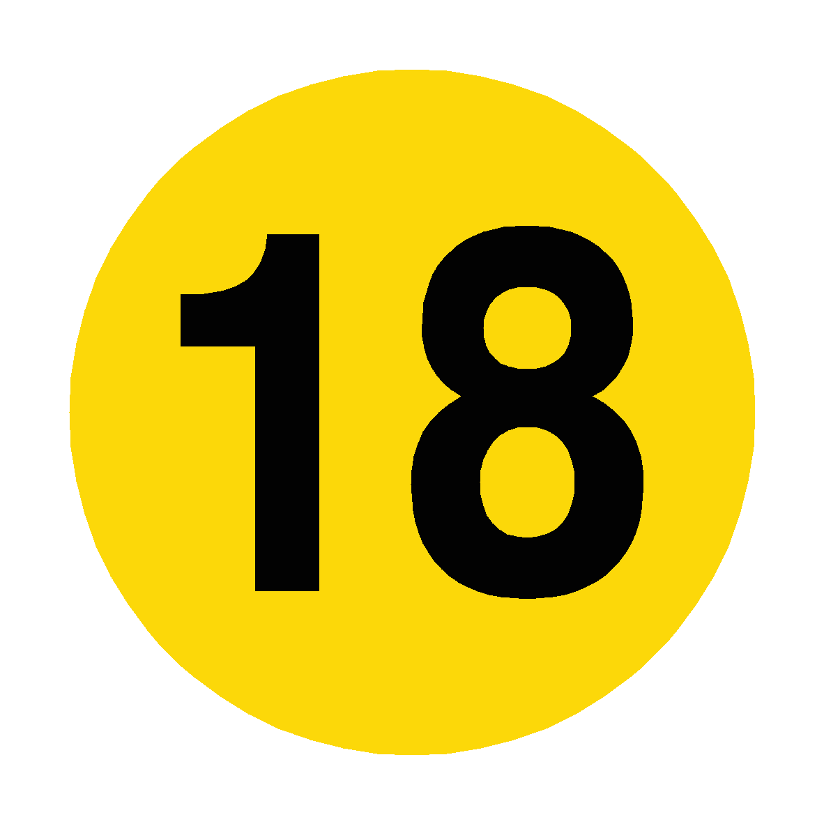 Number 18 Floor Marker | Safety-Label.co.uk