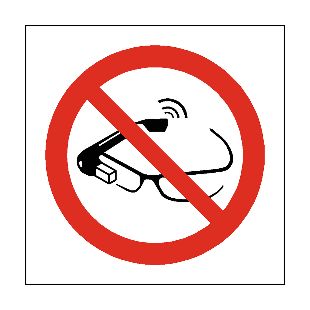 Use Of Smart Glasses Prohibited Symbol Sign
