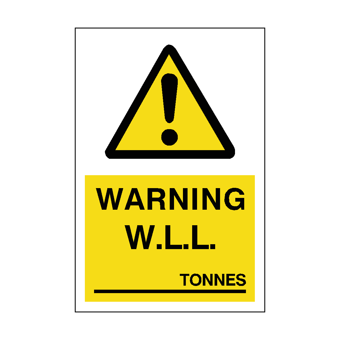 Working Load Limit Sign Tonnes | Safety-Label.co.uk