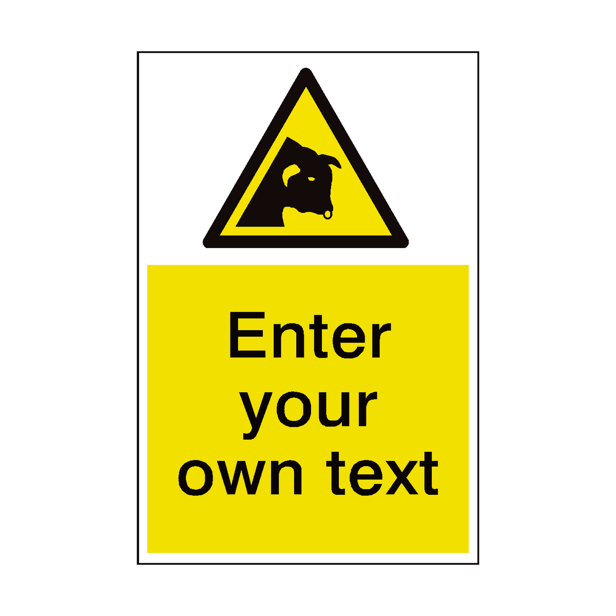 Bull Warning Custom Hazard Sign