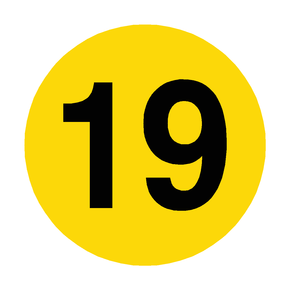 Number 19 Floor Marker | Safety-Label.co.uk