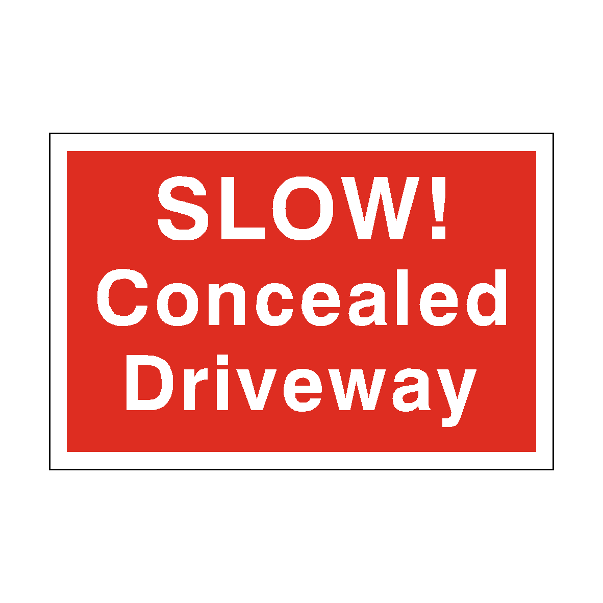 Concealed Driveway Speed Limit Sign