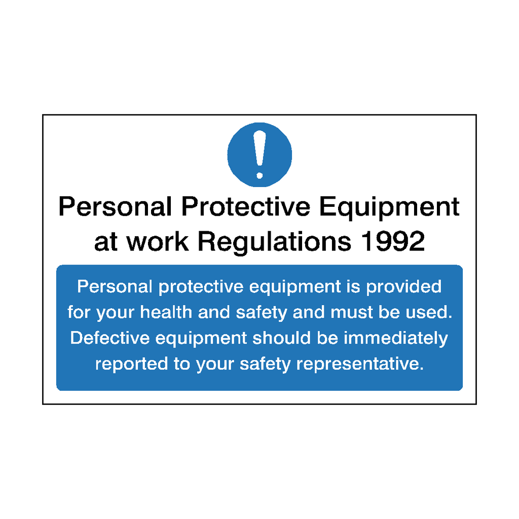 Personal Protective Equipment Regulations Sticker | Safety-Label.co.uk