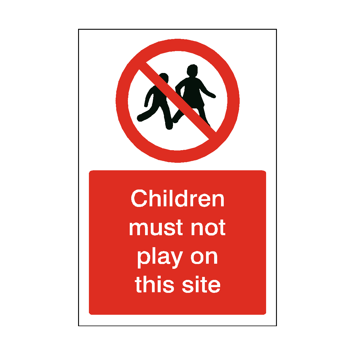 Children Must Not Play On Site Sign | Safety-Label.co.uk