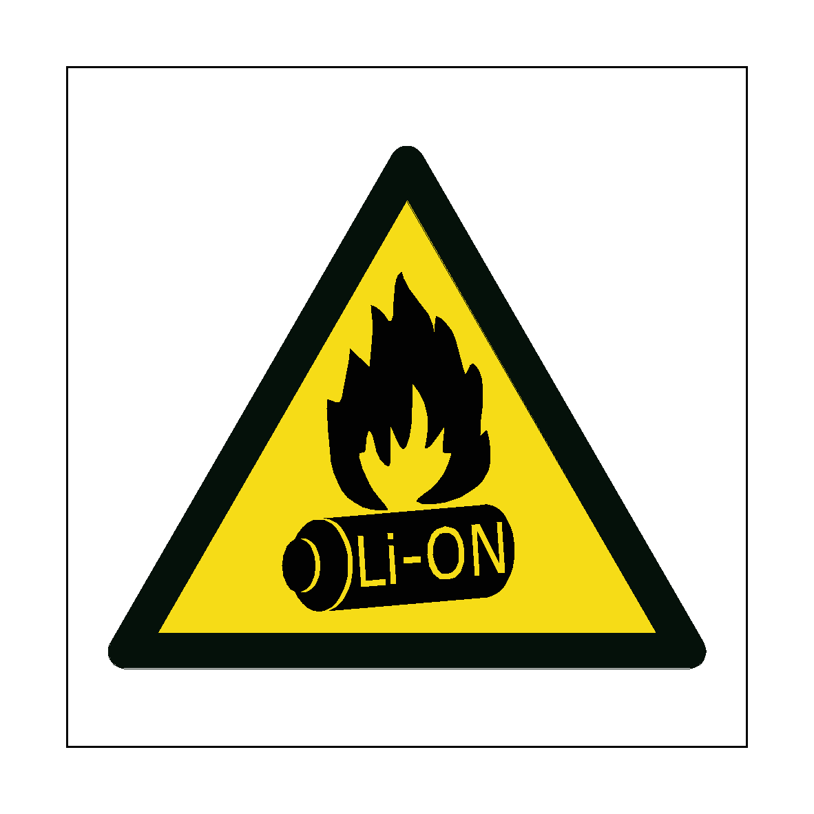 Flammable Lithium Ion Battery Hazard Symbol Sign | Safety-Label.co.uk