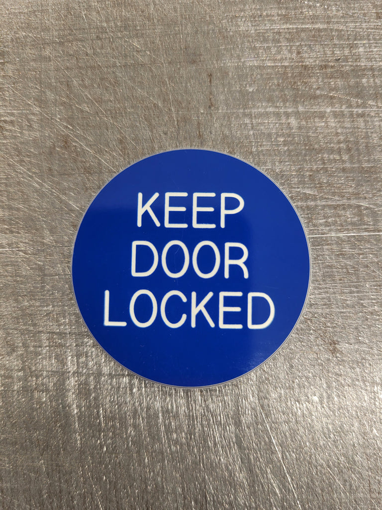Keep Door Locked Engraved Traffolyte Tag | Safety-Label.co.uk