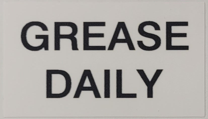Grease Daily Black Text - Pack of 20 | Safety-Label.co.uk