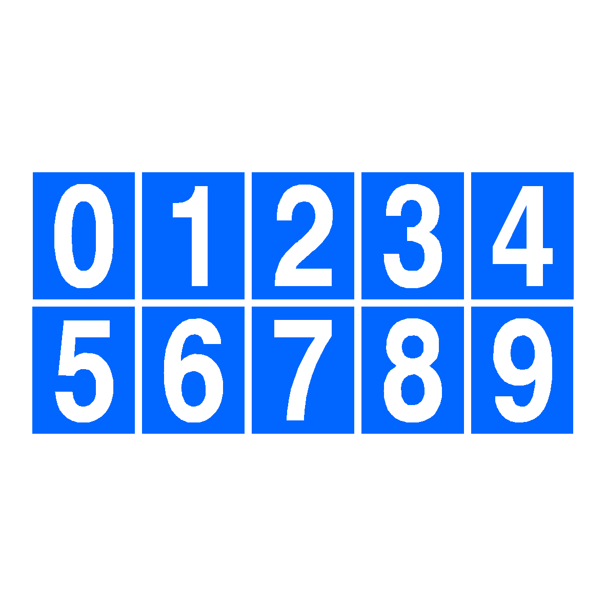 Blue Number Sign Pack 0 to 9 | Safety-Label.co.uk