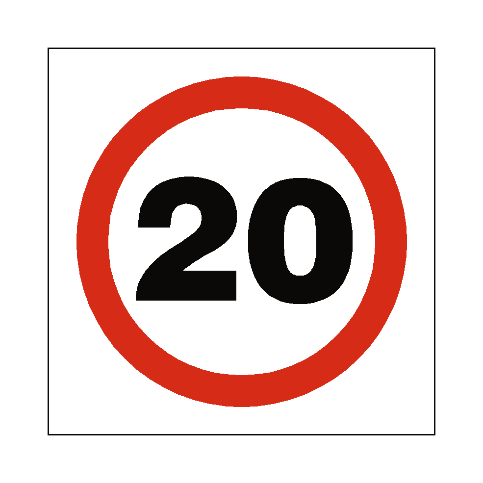 20 Mph Speed Limit Sticker - Pack of 3 | Safety-Label.co.uk