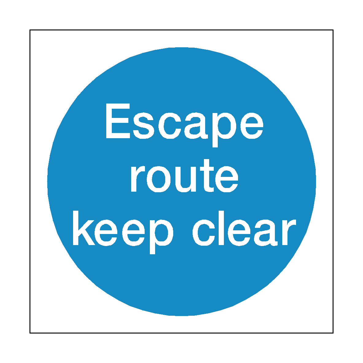 Escape Route Keep Clear Sign | Safety-Label.co.uk