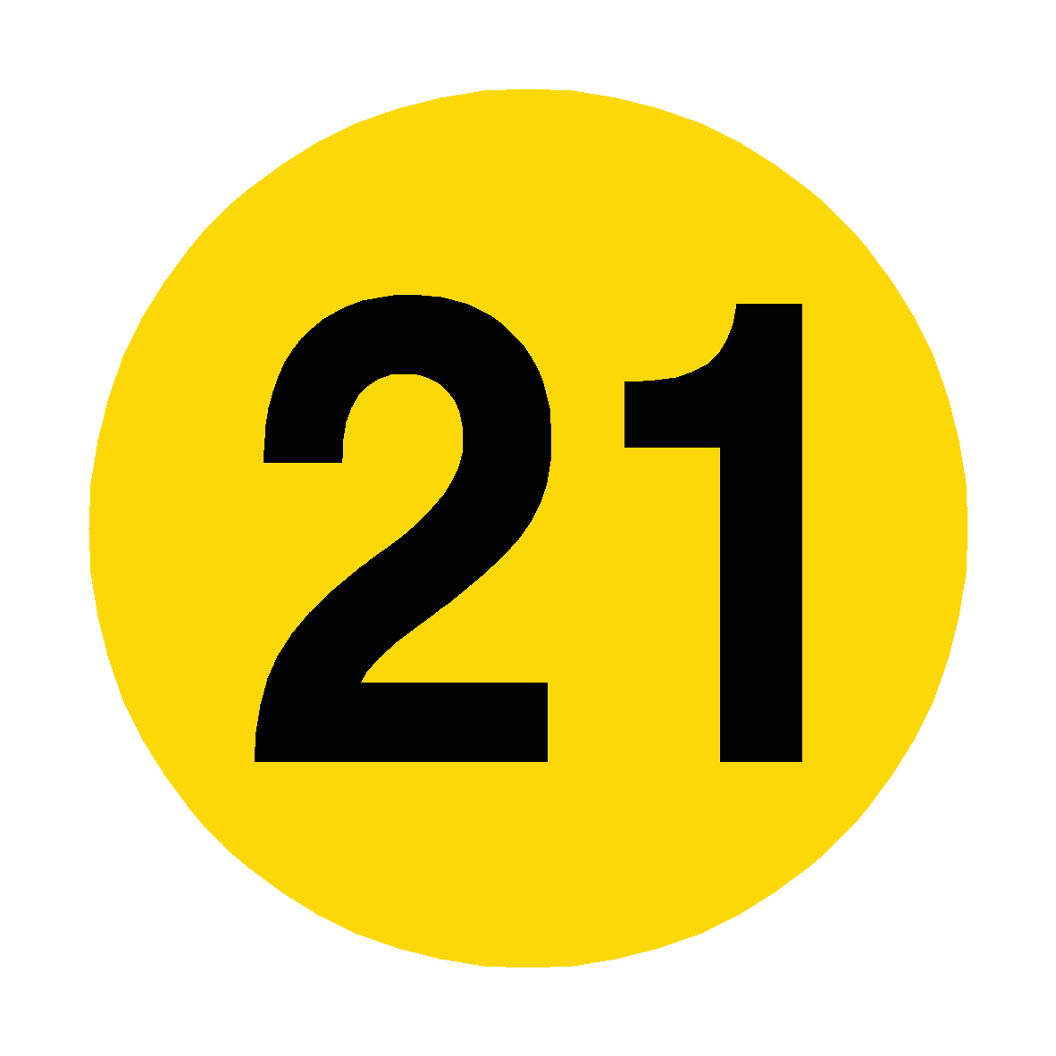 Number 21 Floor Marker | Safety-Label.co.uk