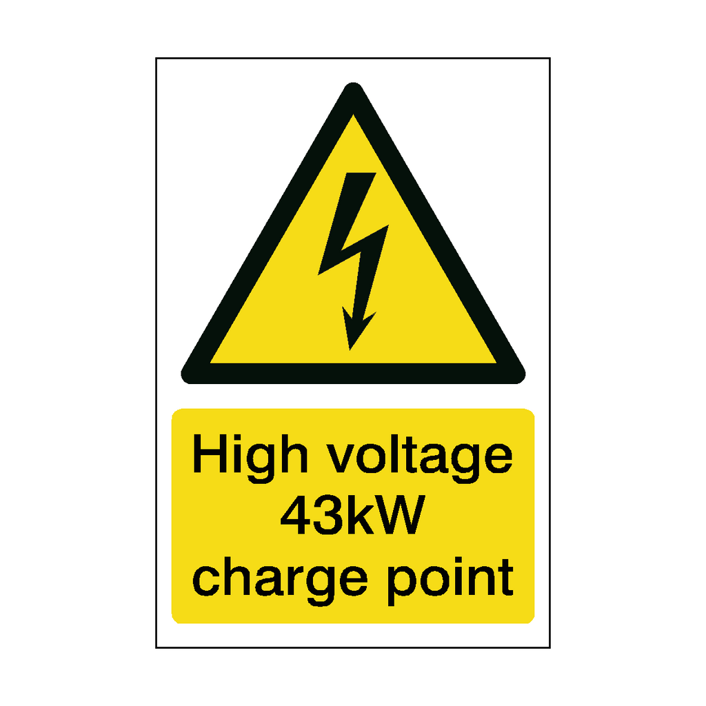 High Voltage 43kW Charge Point Sticker | Safety-Label.co.uk