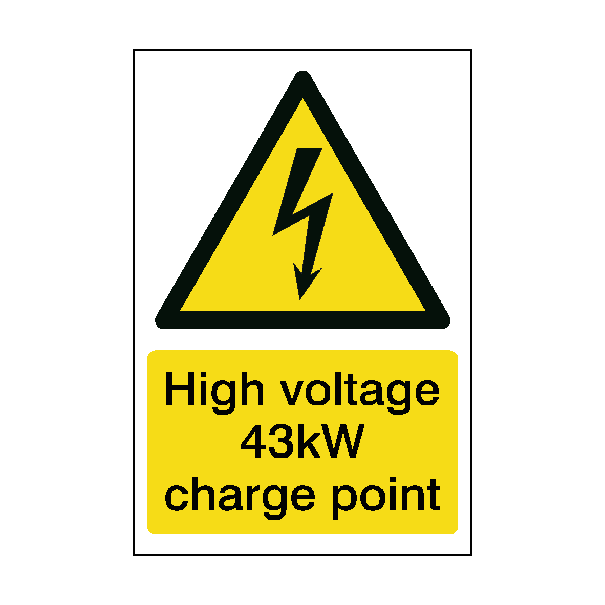 High Voltage 43kW Charge Point Sticker | Safety-Label.co.uk