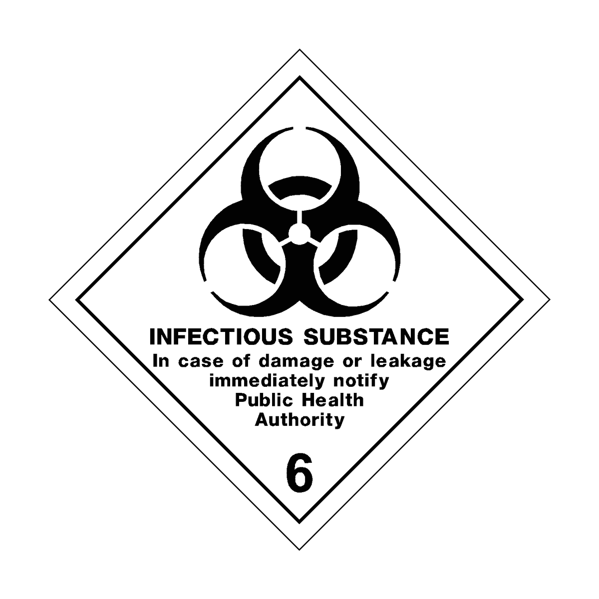 Infectious Substance 6 Sign | Safety-Label.co.uk