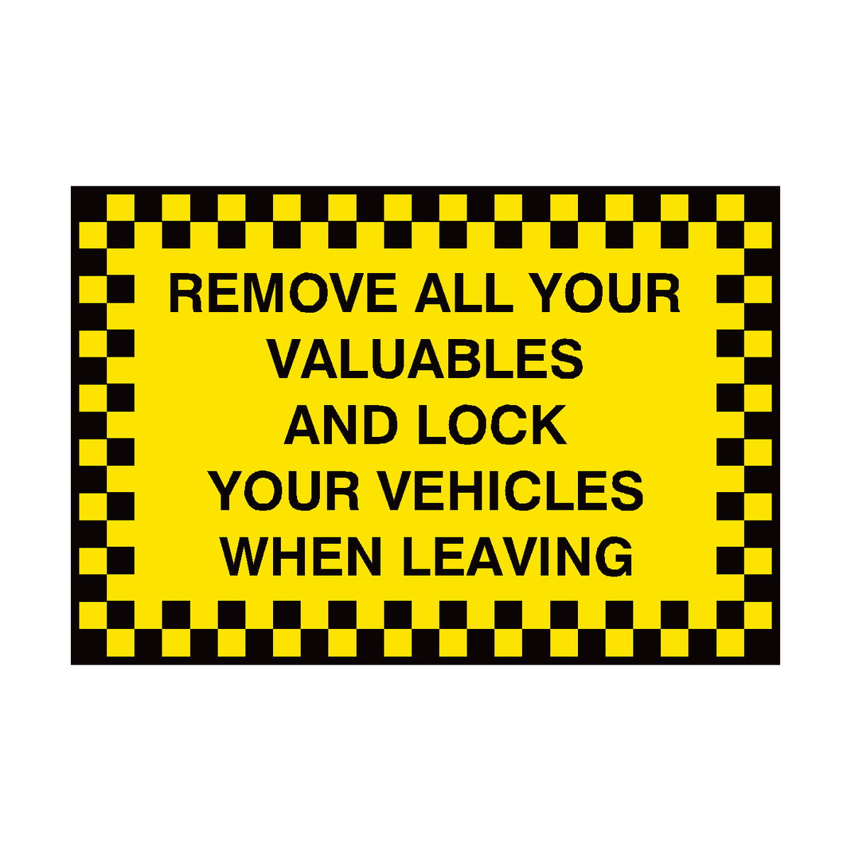 Remove Valuables Lock Car Security Sticker | Safety-Label.co.uk
