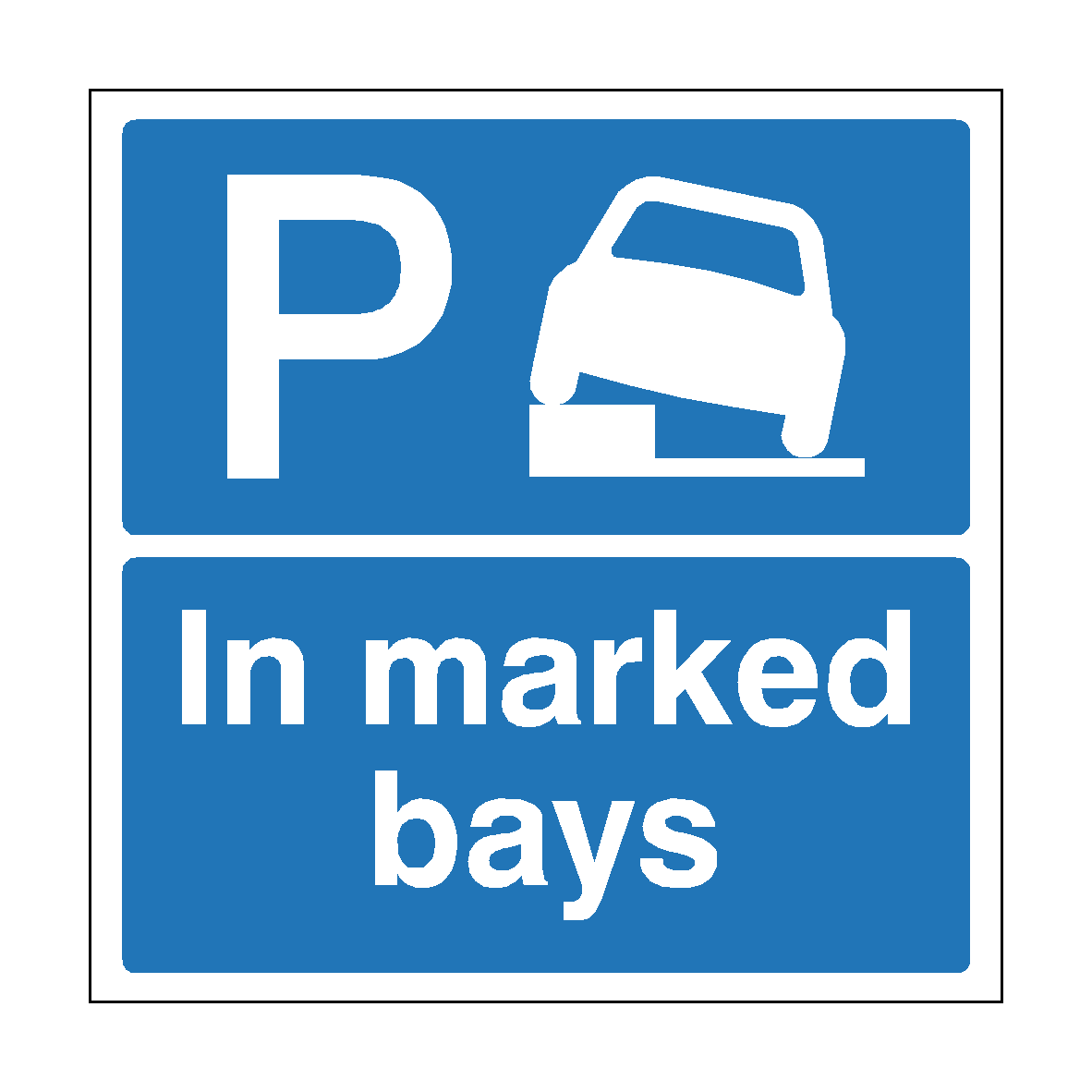 Partial Curb Marked Bays Parking Sign | Safety-Label.co.uk