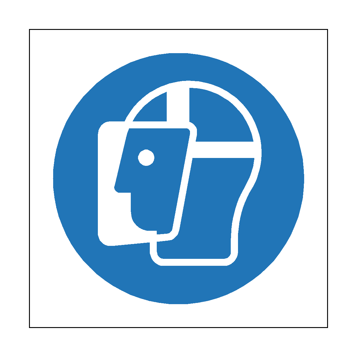 Wear Face Shield Symbol Label | Safety-Label.co.uk