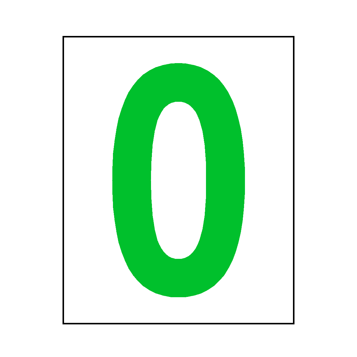 Number 0 Sign Green | Safety-Label.co.uk