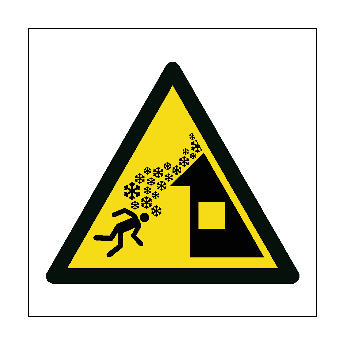 Roof Avalanche Hazard Symbol Label